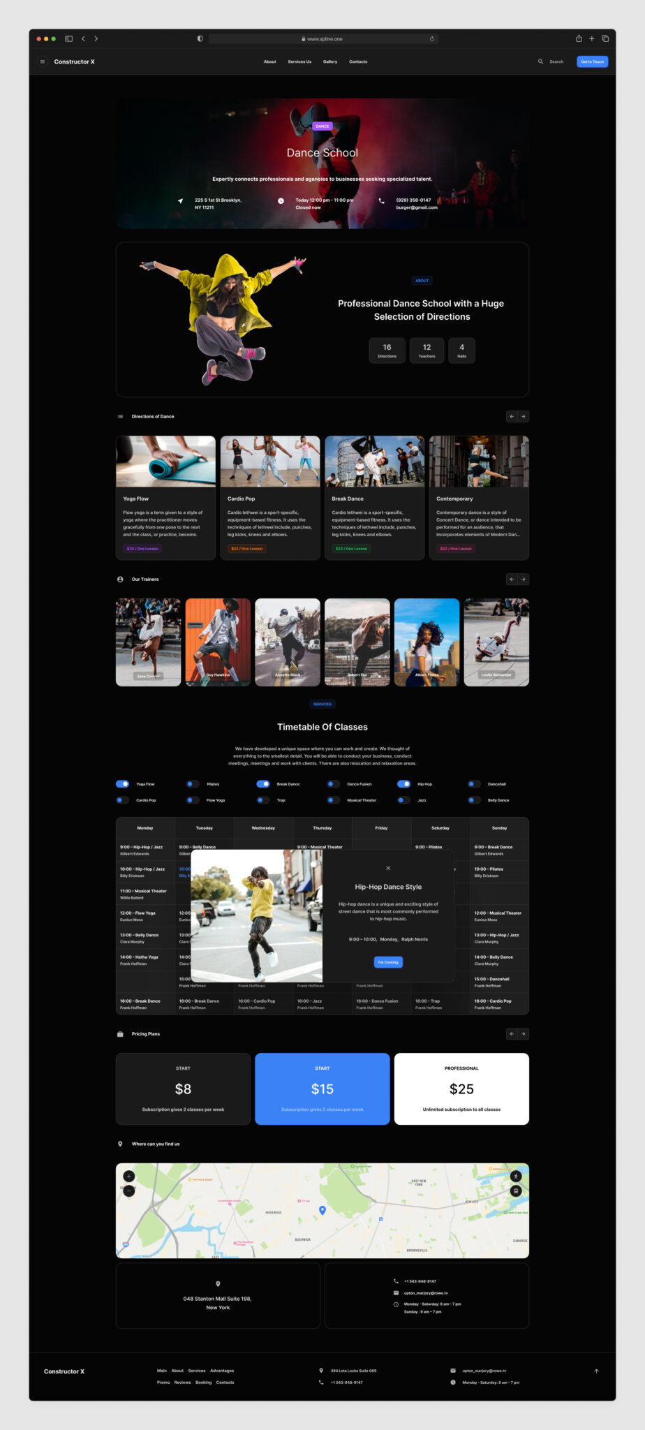 Dance School Template for Figma – Constructor UI Kit for Figma Download